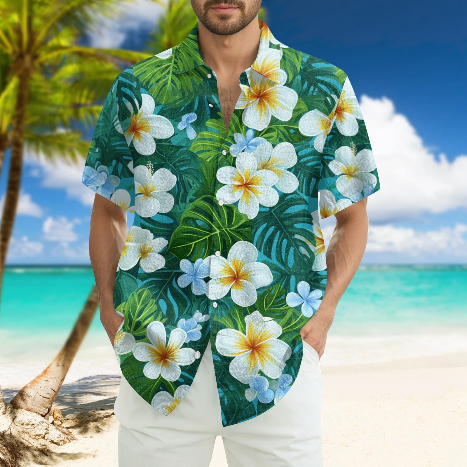 CHCNHAC Funny Hawaiian Shirts for Men Summer Short Sleeve Button Down ...