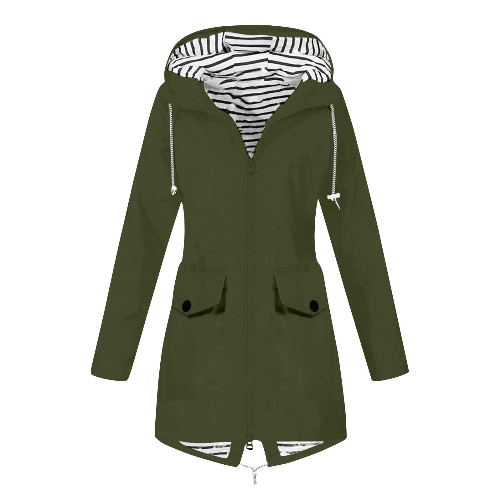 CHCNHAC Hiking Jacket Women Waterproof Zip Up Lined Rain Jacket Women ...