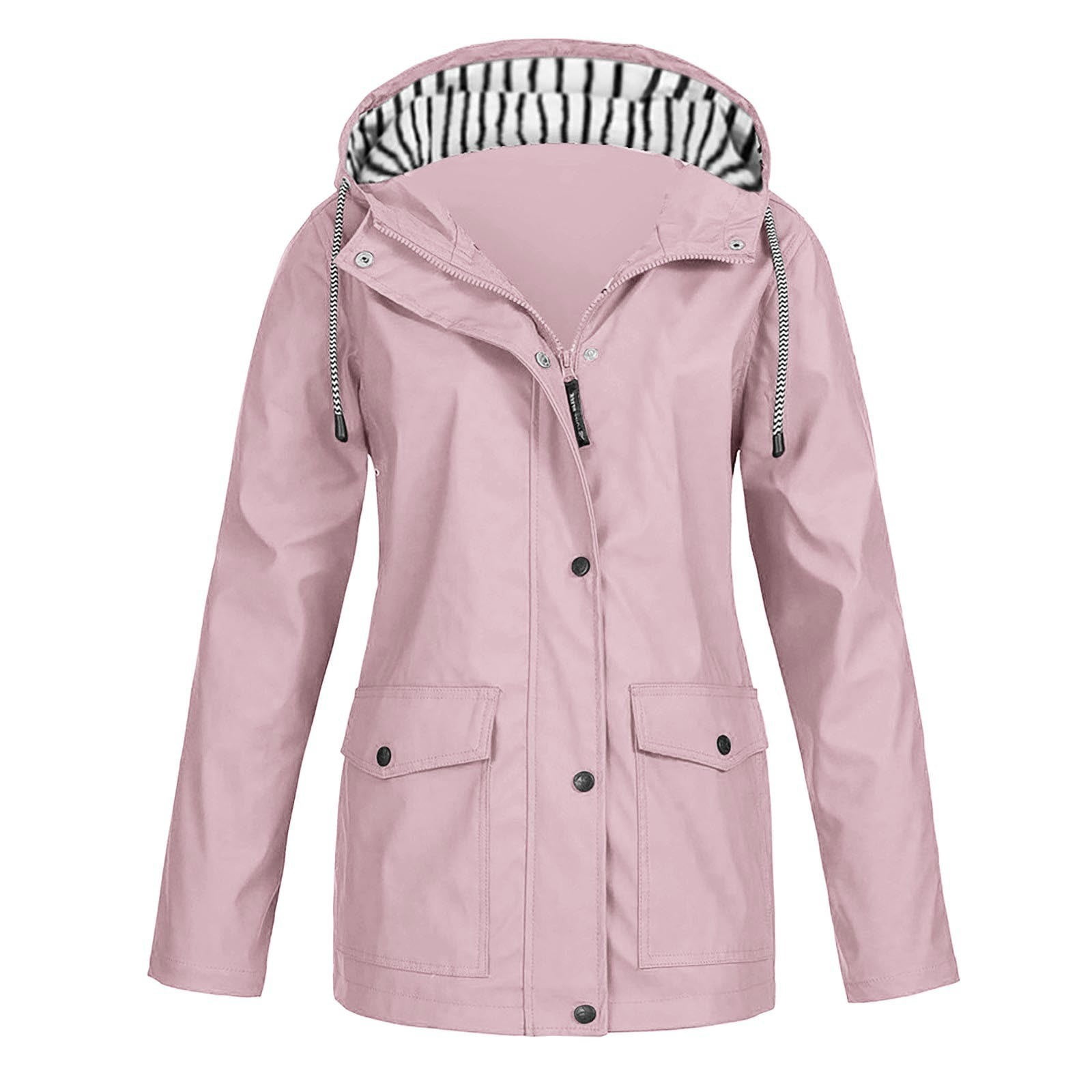 CHCNHAC Hooded Jackets for Women Comfortable Windproof Waterproof Rain ...