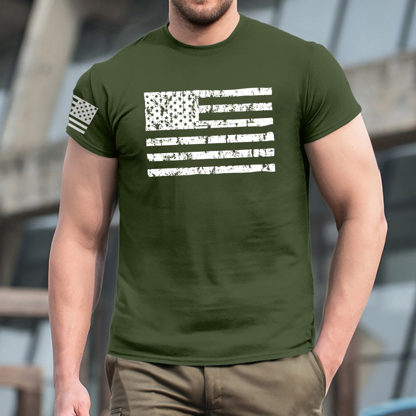 CHCNHAC Independence Day Shirts for Men Usa Flag Patriotic Graphic T ...