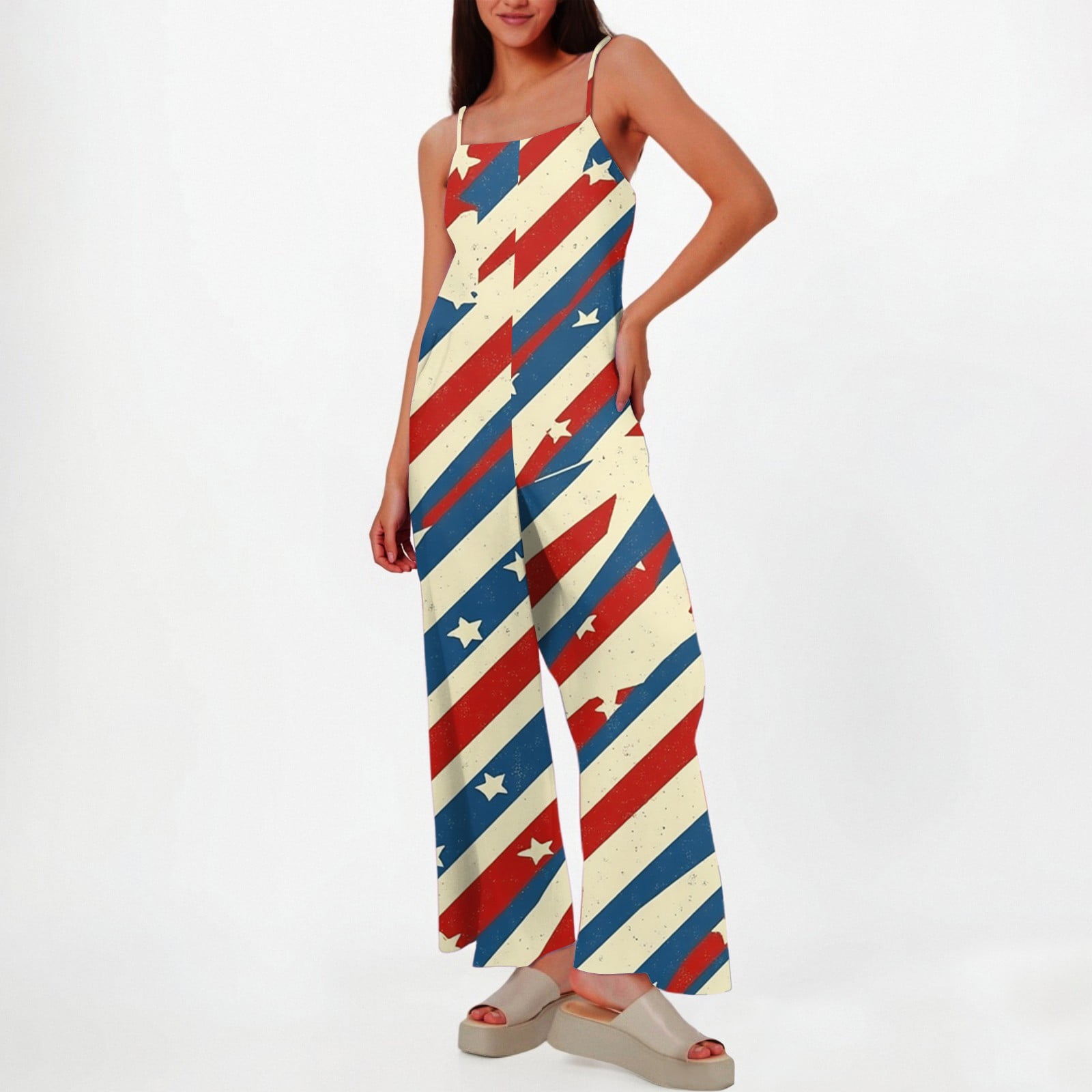 CHCNHAC Jumpsuits for Women Independence Day Patriotic Jumpsuit Red ...