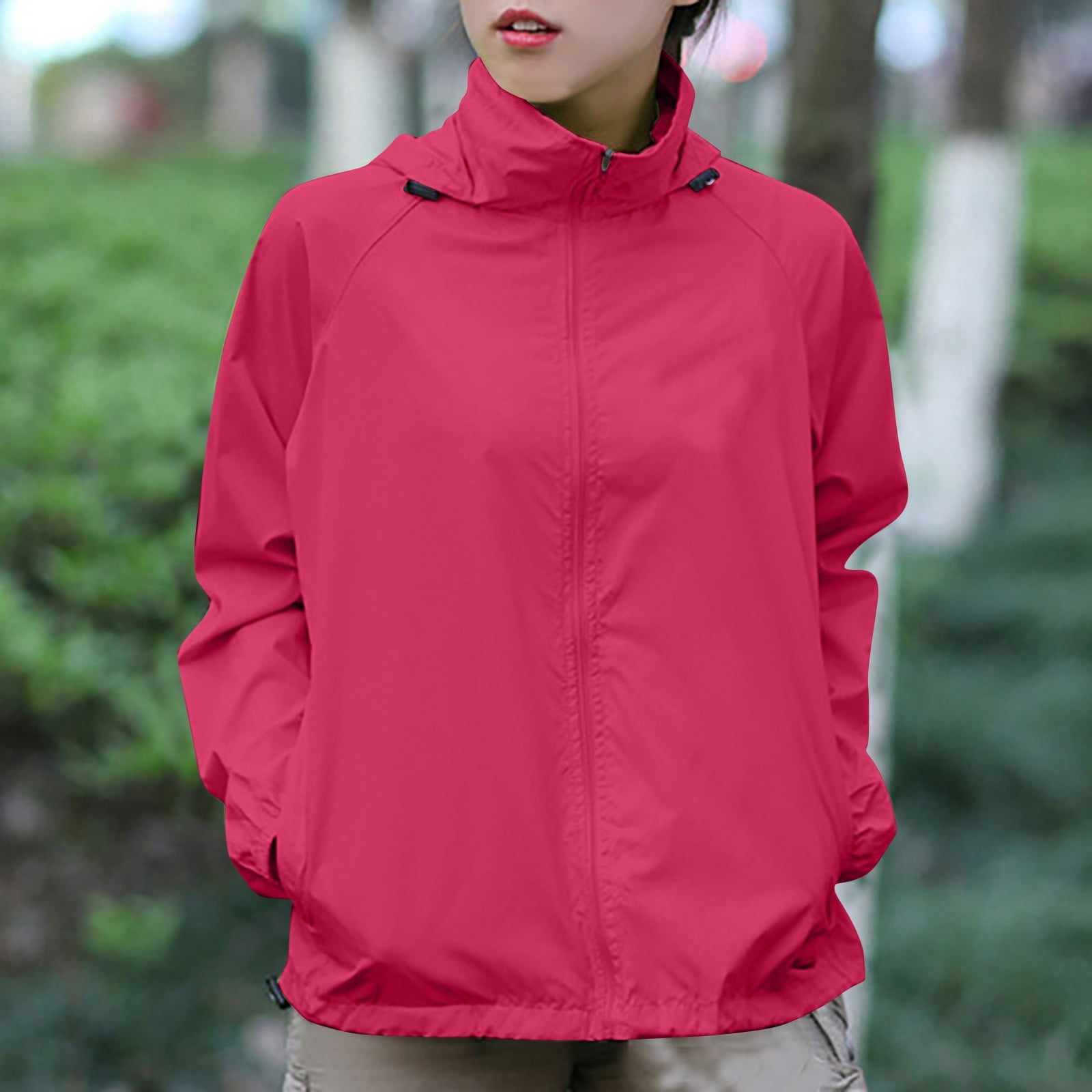 CHCNHAC Light Rain Jackets Womens Lightweight Sunscreen Waterproof ...