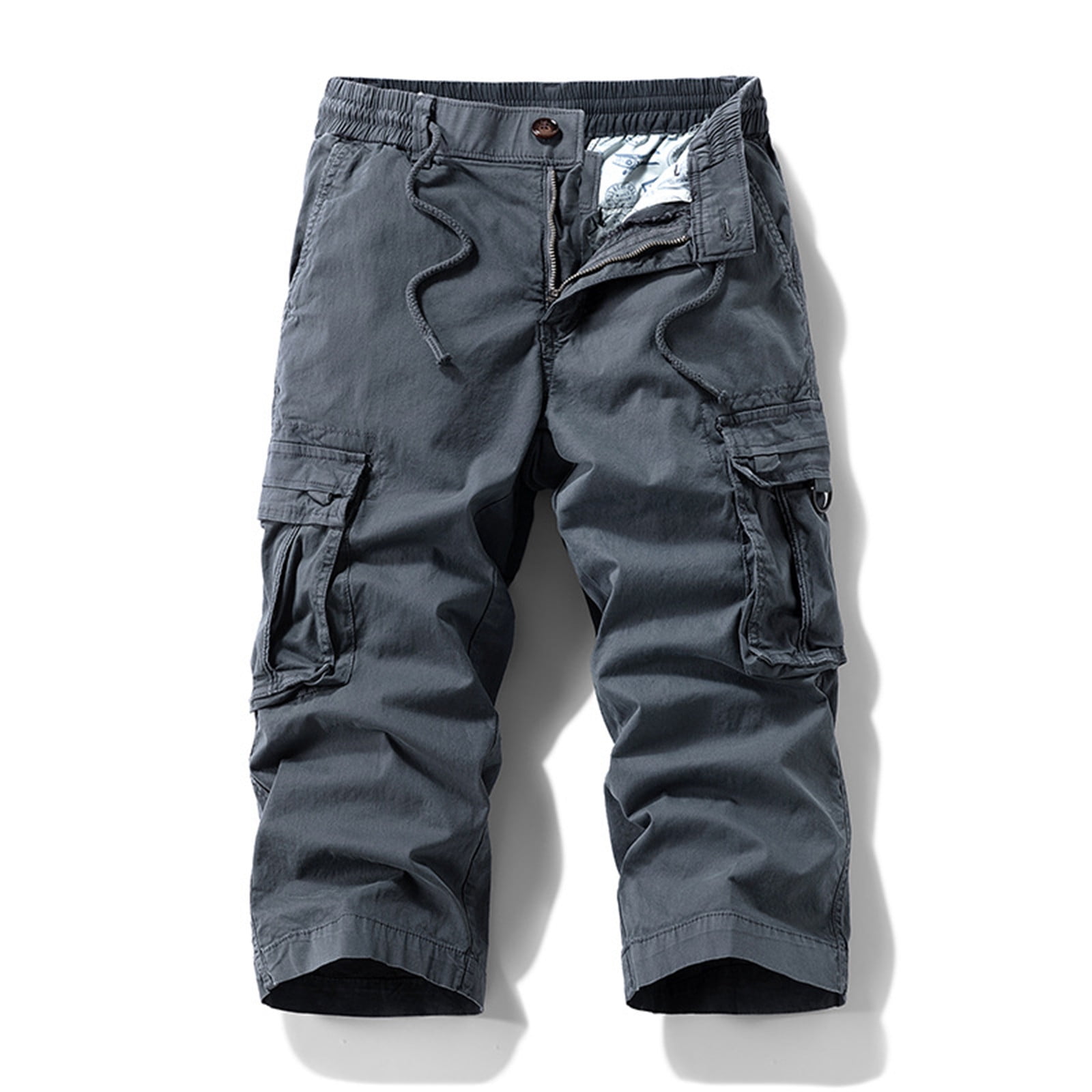 CHCNHAC Long Shorts for Men Casual Twill Elastic Capri Pants Summer ...