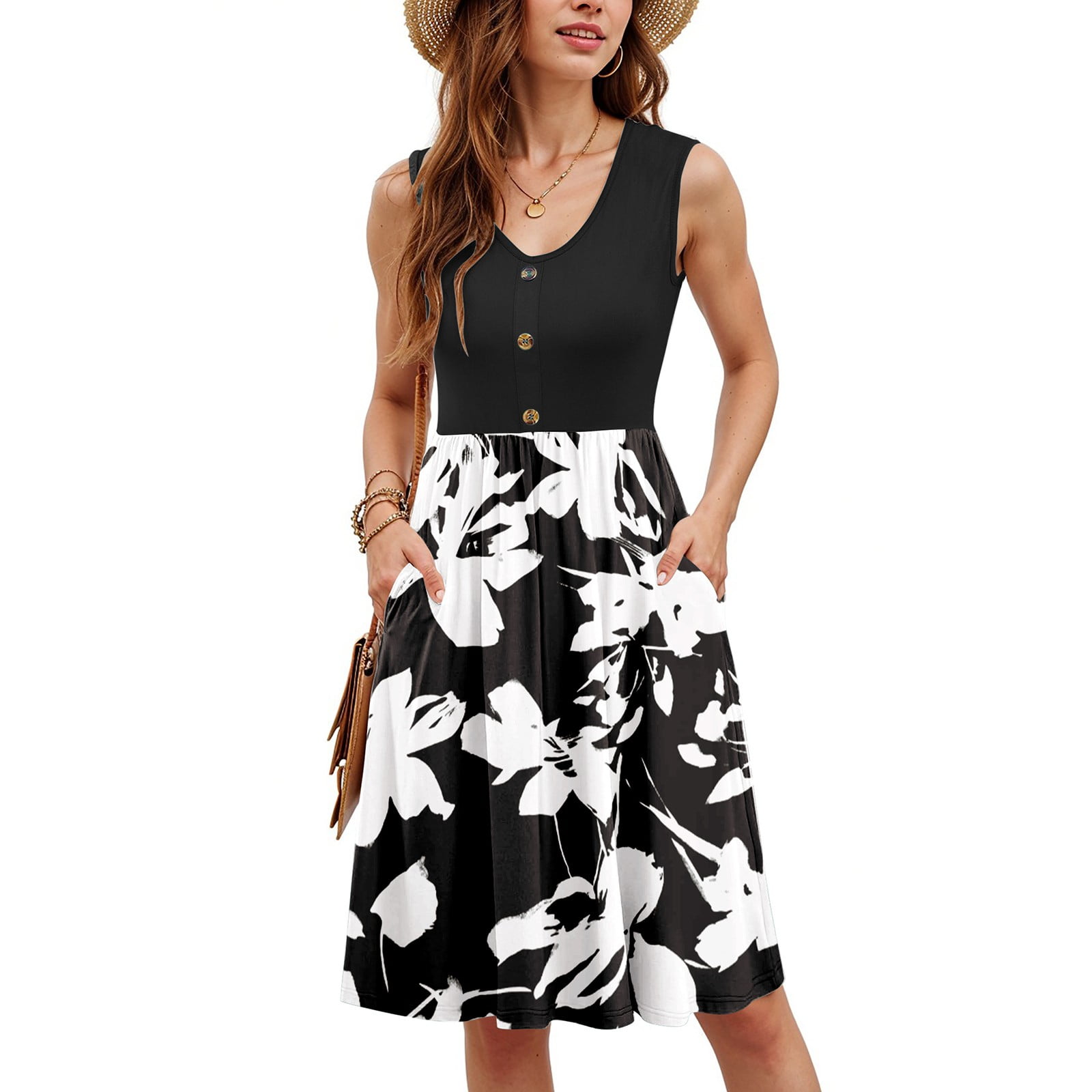 CHCNHAC Loose Dresses For Women Swing Flowy Dresses Casual Dressy ...