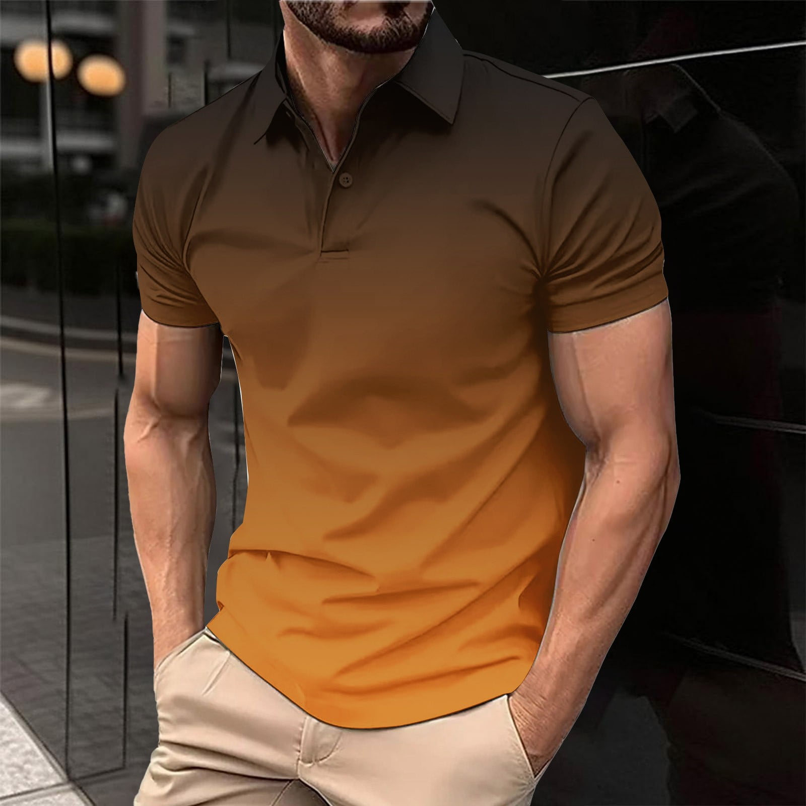 CHCNHAC Men's Shirts Casual Short Sleeve Henley Shirt Trendy Button ...