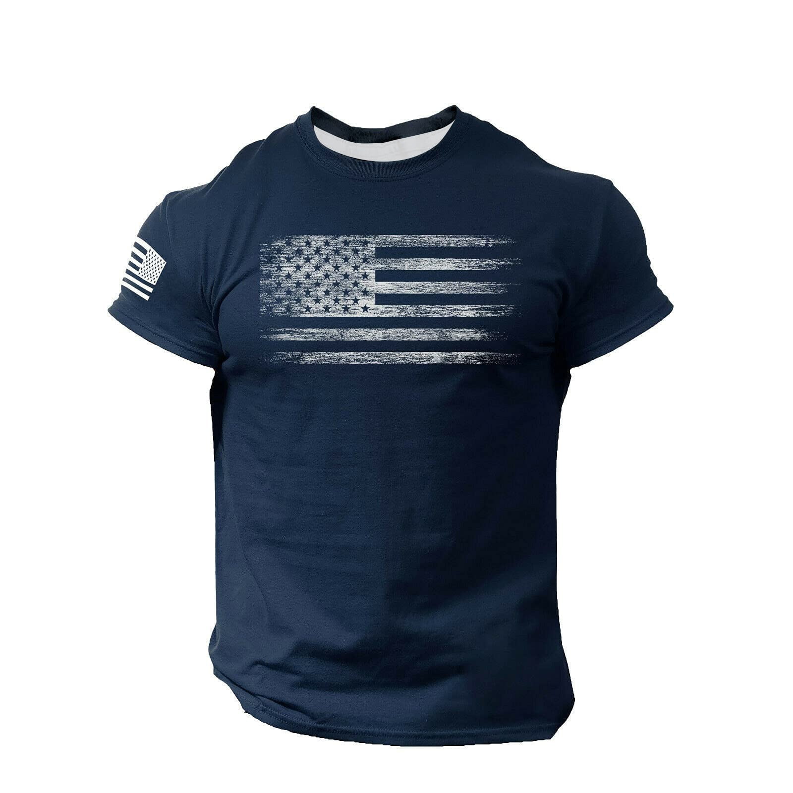 CHCNHAC Mens Graphic T-Shirts Patriotic Dry Fit Crew Neck Shirts ...