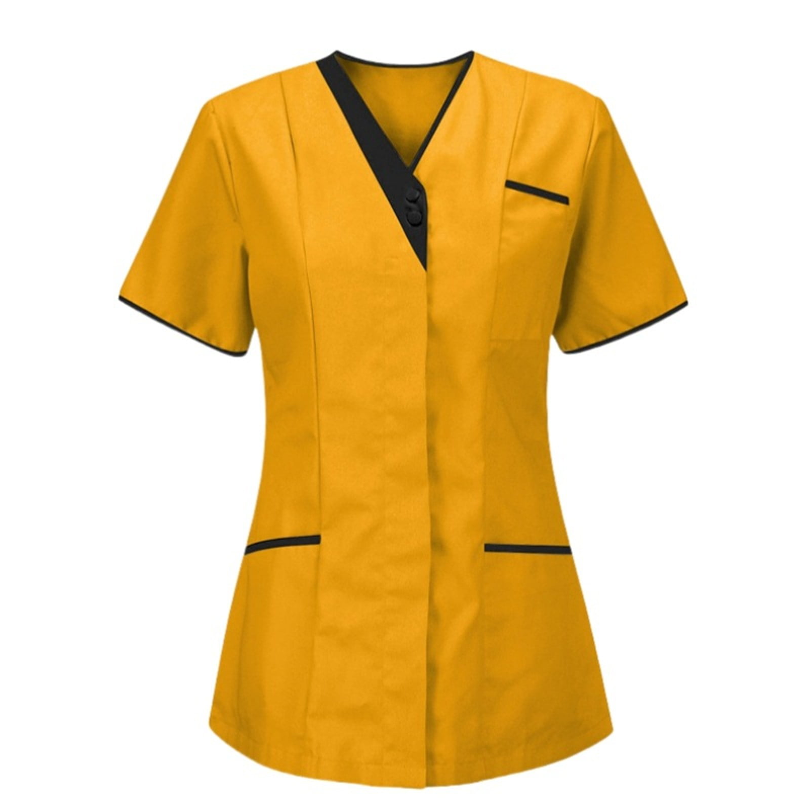 CHCNHAC Nurses Shirts for Women Stretchy V-Neck Housekeeping Uniform ...