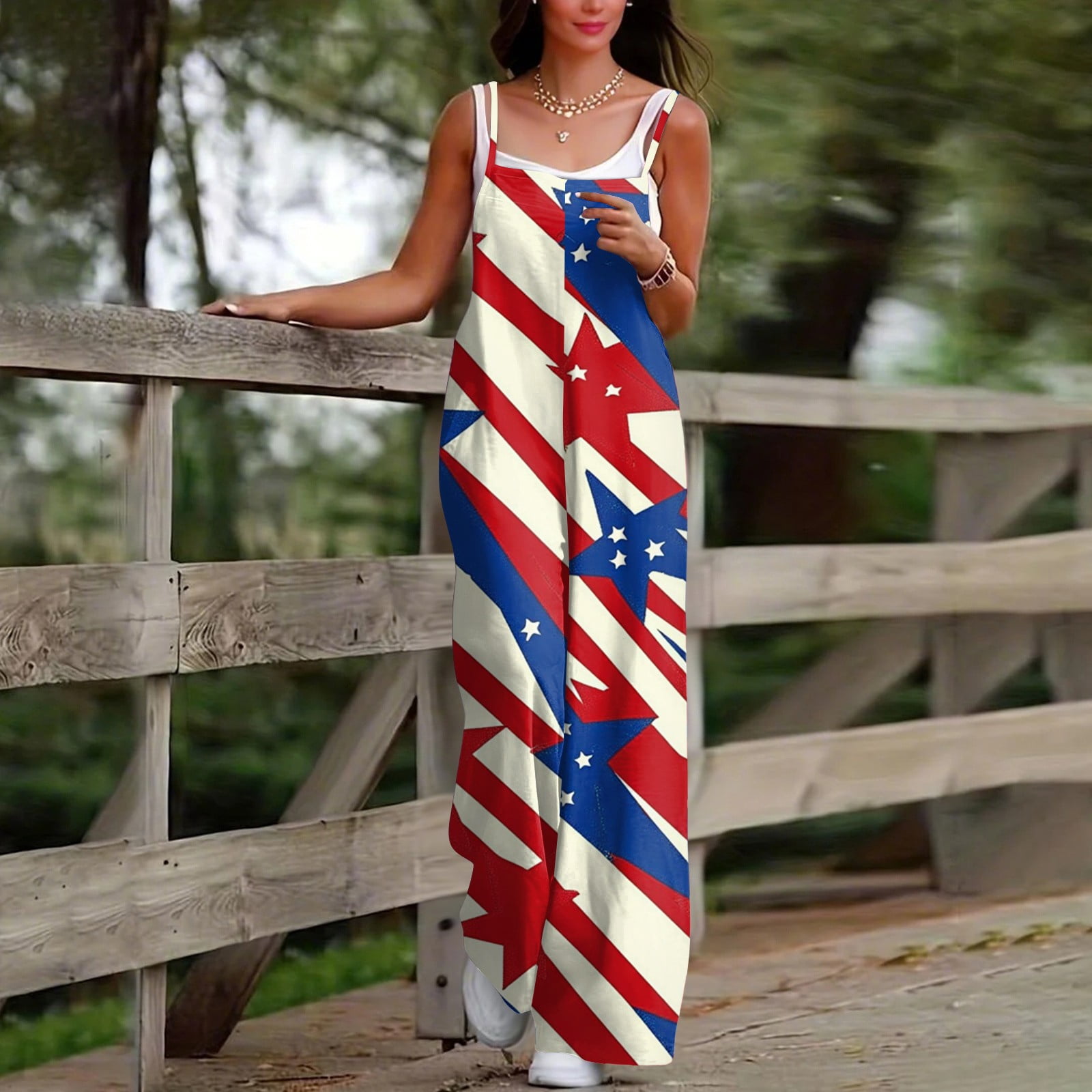 CHCNHAC One Piece Jumpsuits for Women Independence Day Patriotic ...