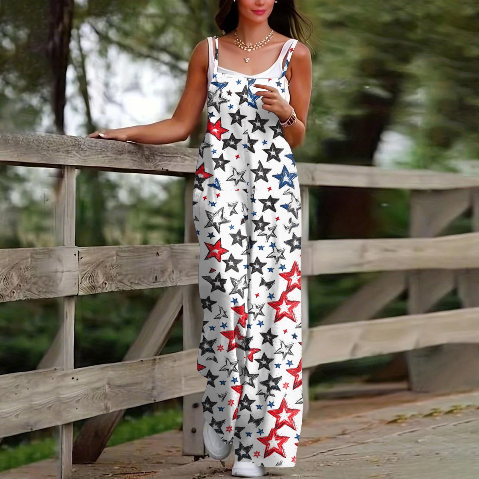 CHCNHAC One Piece Outfits for Women Independence Day Patriotic Overalls ...