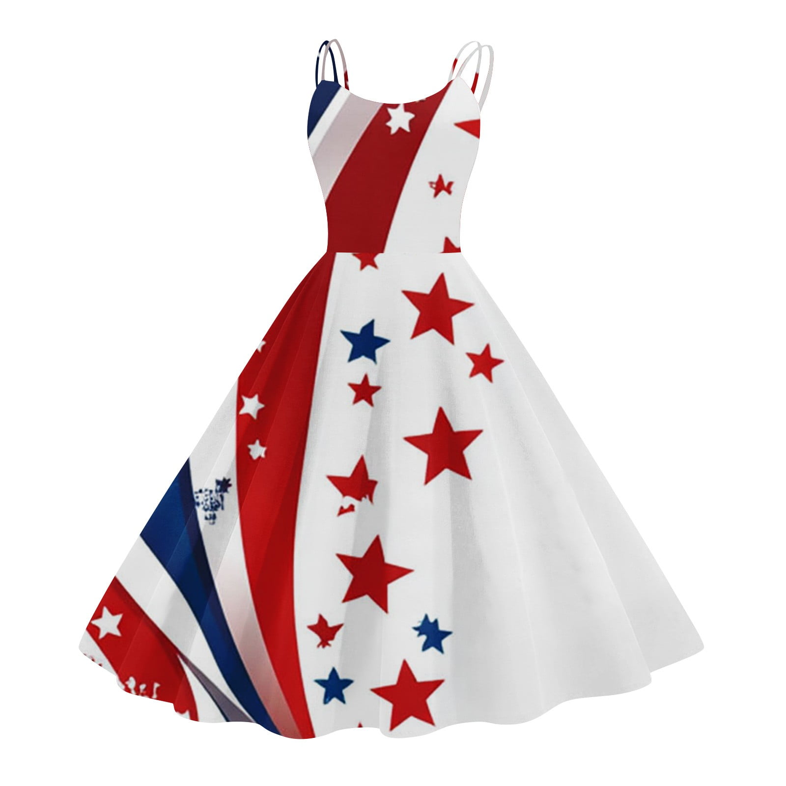 CHCNHAC Red White and Blue 1950s Dresses for Women Independence Day ...
