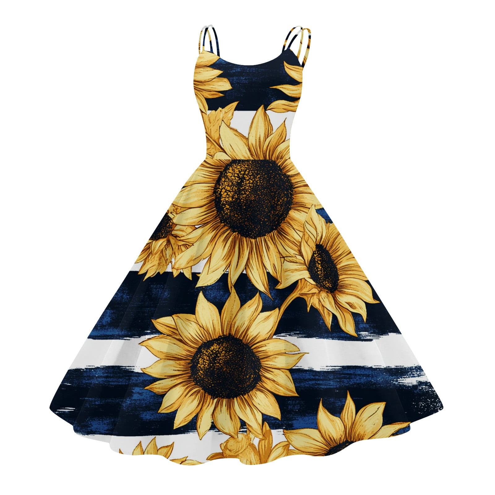 CHCNHAC Red White and Blue 50s Dresses for Women 4th Of July Swing ...