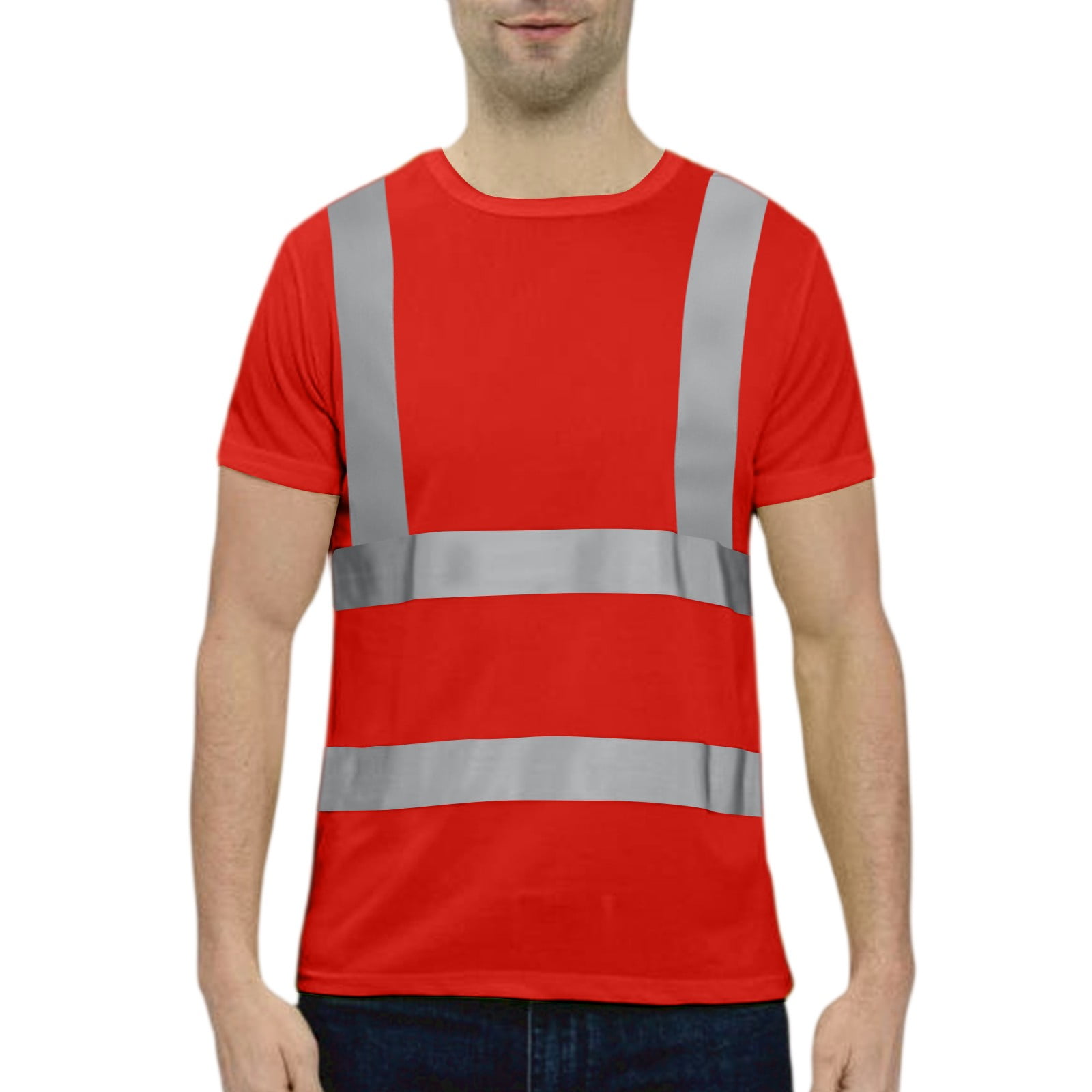 CHCNHAC Reflective Shirts Men Class 3 High Visibility Shirts Short Sleeves Construction Work ...