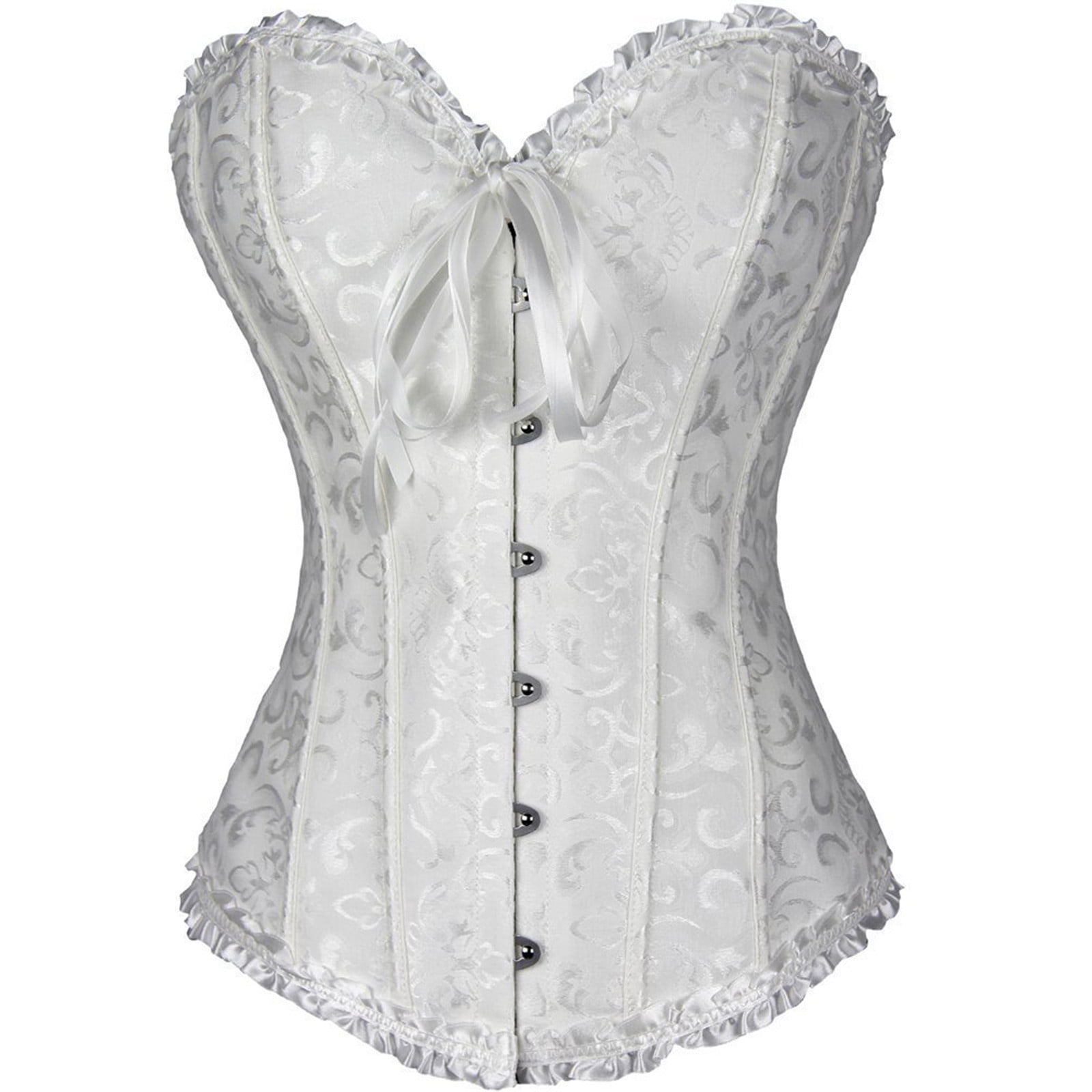 CHCNHAC Renaissance Corset for Women Floral Pleated Trim Corset ...