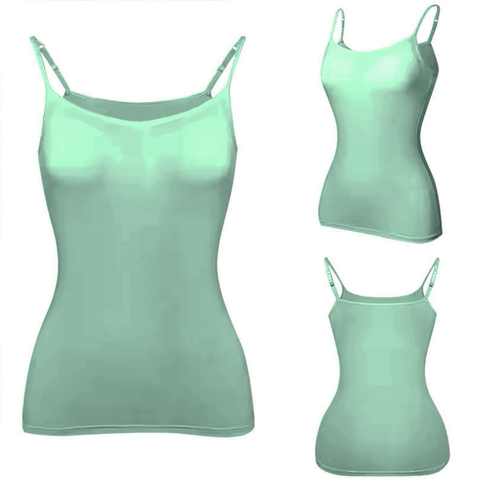 CHCNHAC Shelf Bra Camisole for Women Square Neck Double Lined Tops ...