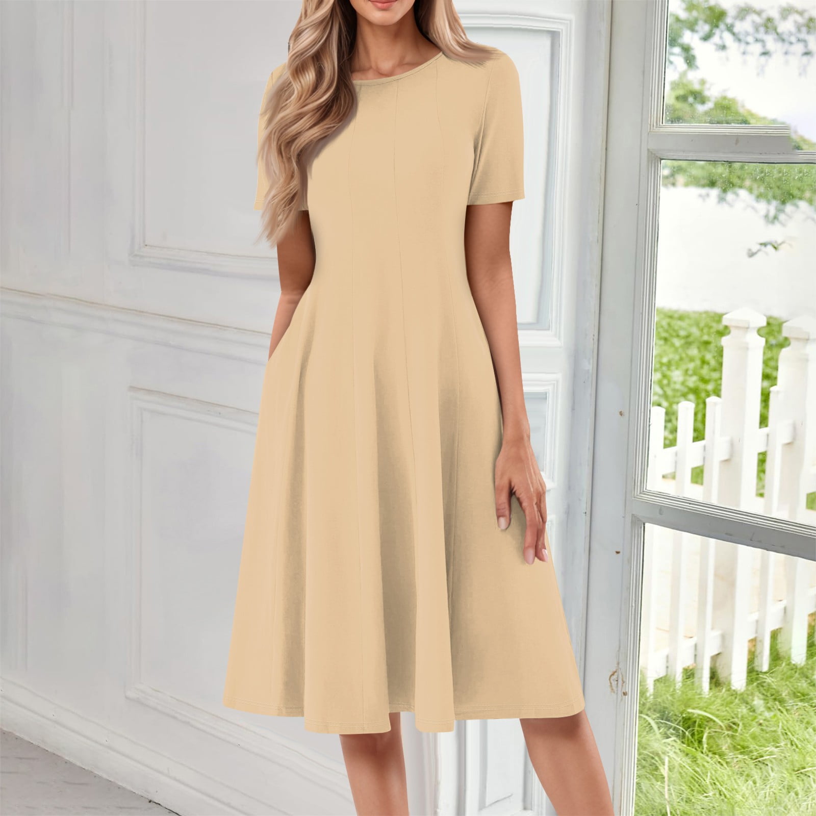 CHCNHAC Summer Dresses For Women 2025 Gradient Graphic Pleated A Line ...
