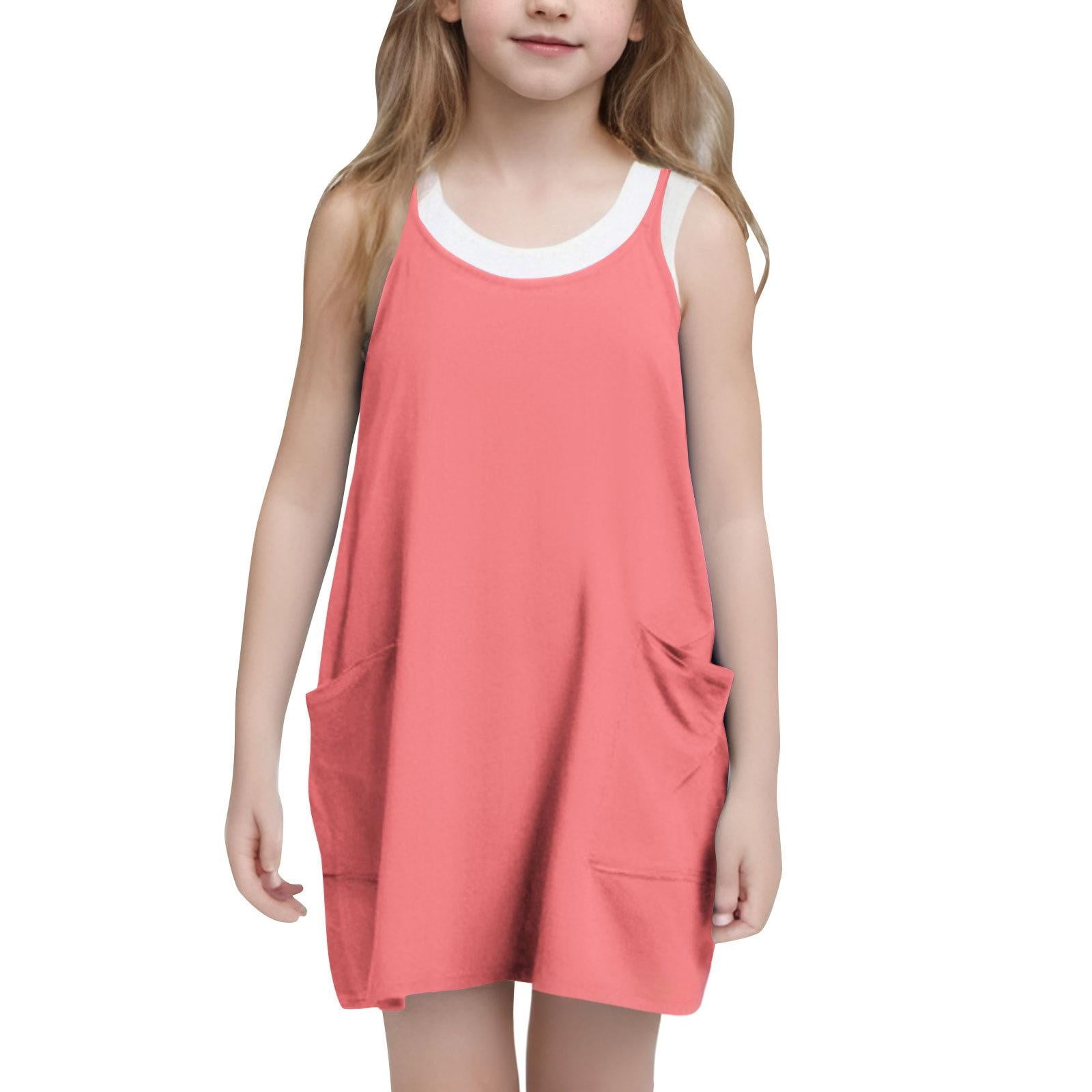 CHCNHAC Toddler Athletic Dress Built-In Shorts Casual Summer Adjustable ...