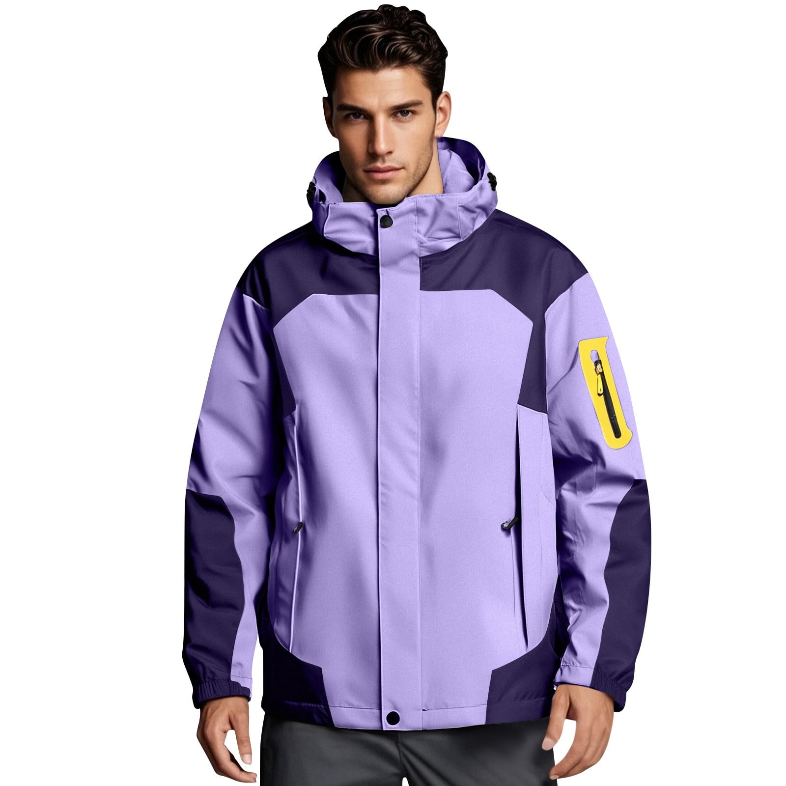 CHCNHAC Waterproof Rain Jacket Mens Comfortable Waterproof Windproof ...