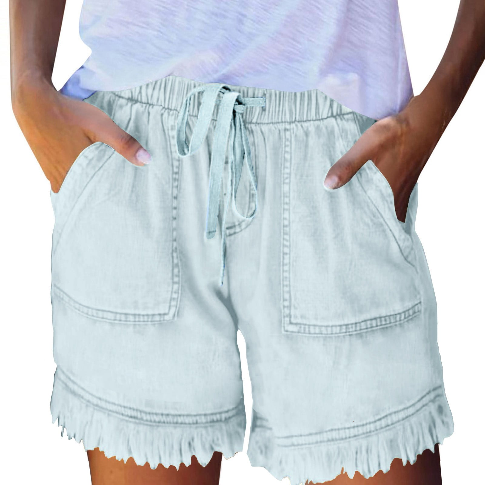 CHCNHAC Women's Jean Shorts High Waisted Ripped Denim Shorts Roll Up ...