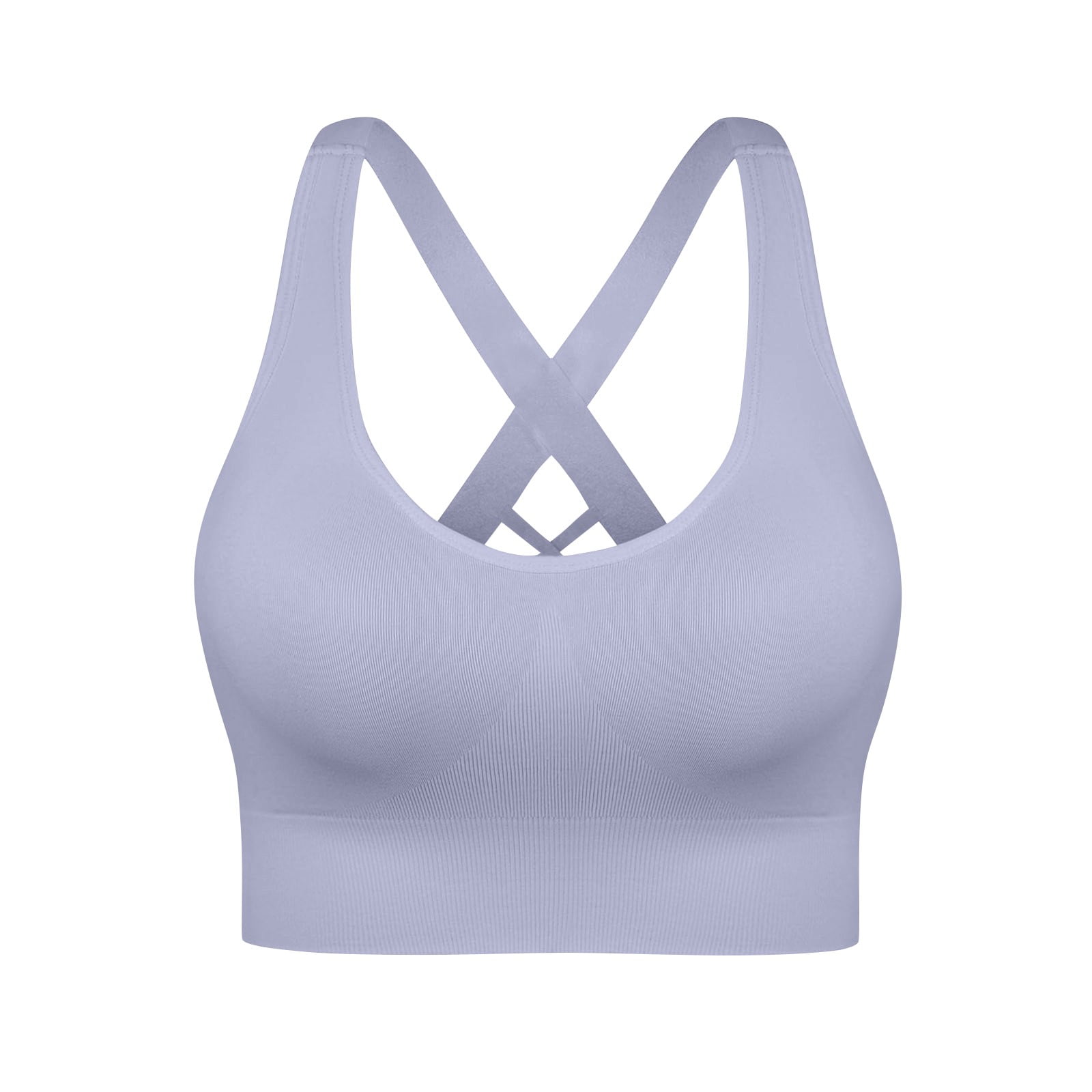 CHCNHAC Womens Seamless Sports Bra High Impact Crossed Back Strappy ...
