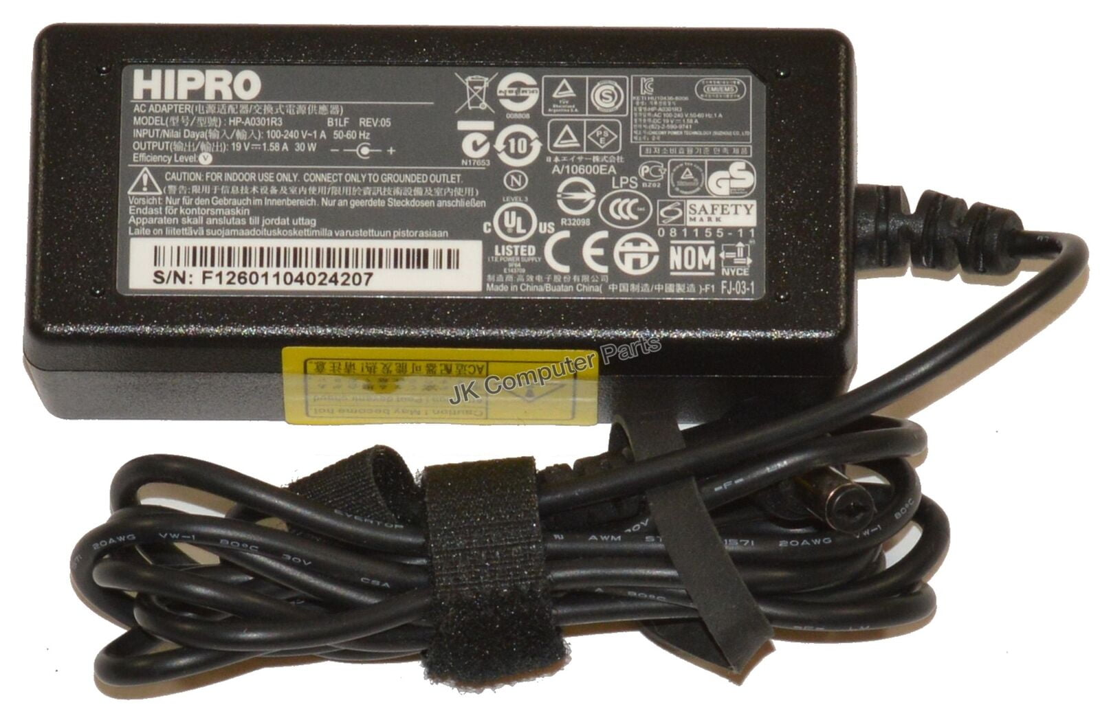 CHCNY Hipro 19V 1.58A 30W AC Adapter HP-A0301R3 - Walmart Business Supplies