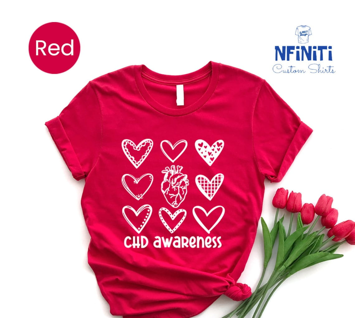 CHD Awareness Shirt: Anatomical Heart Tee, Heart Disease Month All Size ...