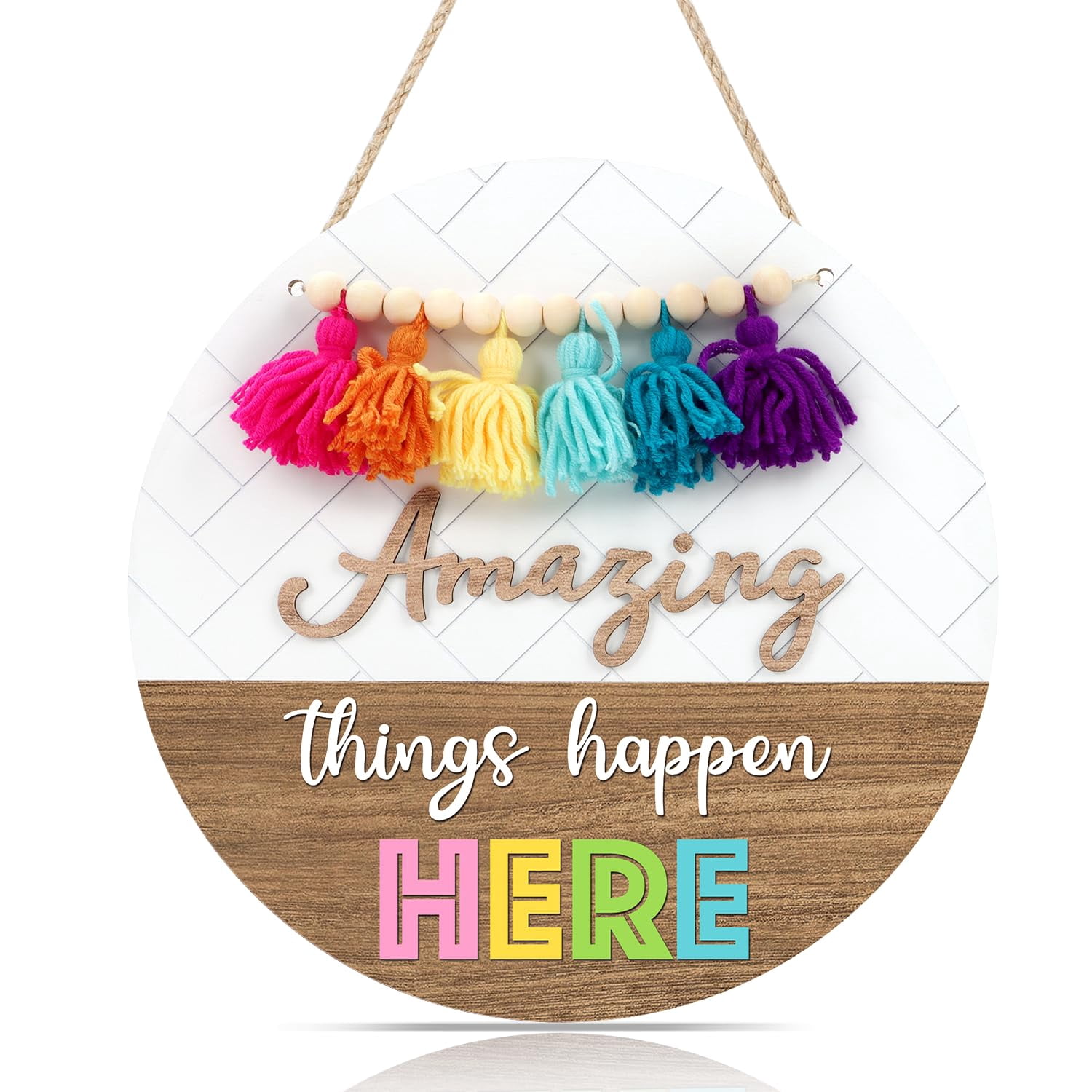 CHDITB Classroom Teacher Door HMF23 Sign Wreath(12"x12"), Boho Things ...