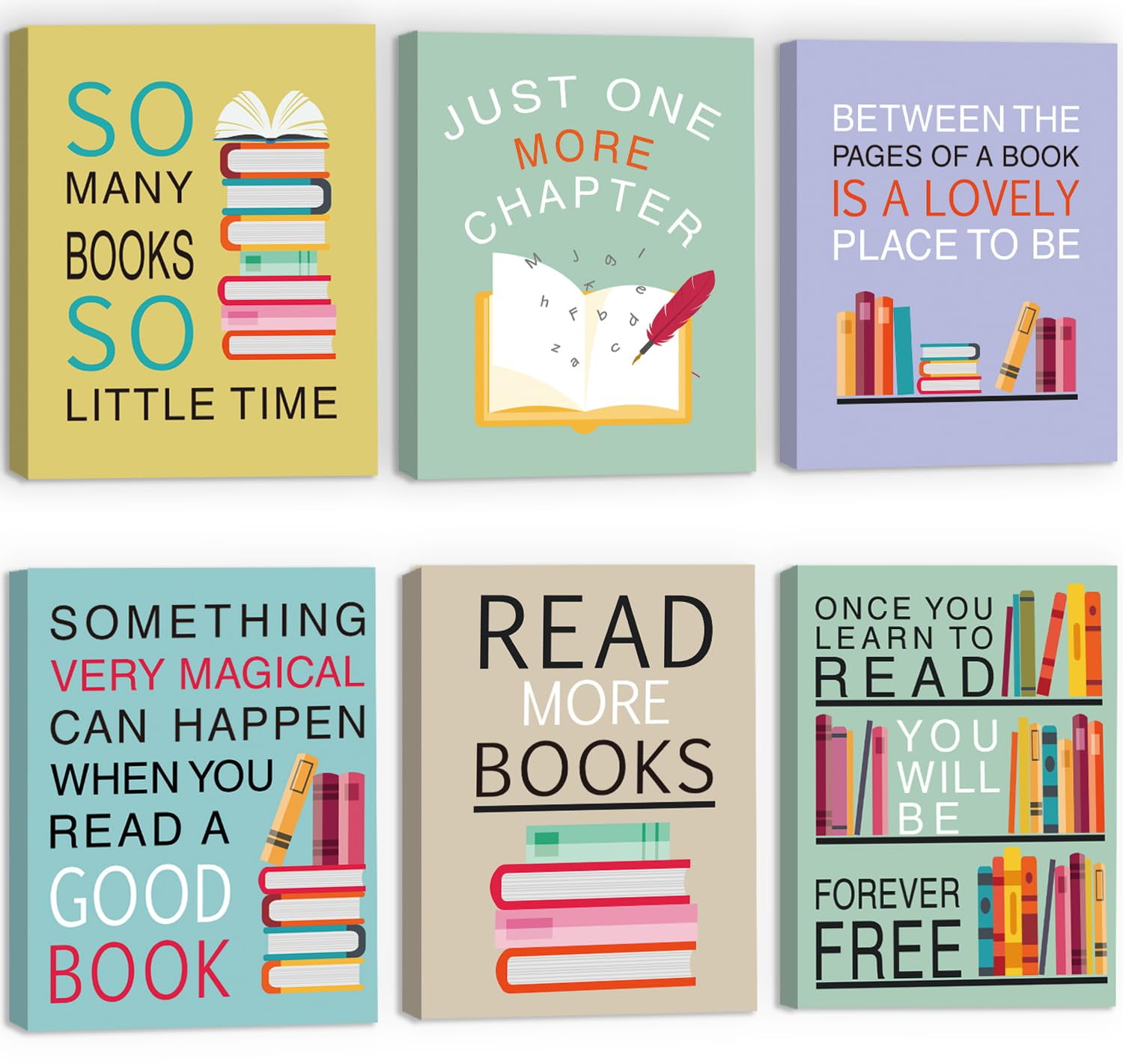 CHDITB Read Book Classroom Decor, Inspirational Quotes Reading Art ...