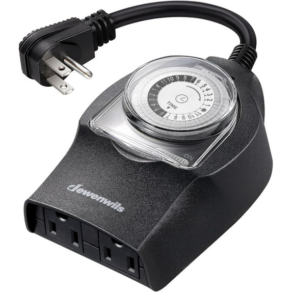 CHE-1 Pack Mechanical Light Timer for Outdoor Lighting, 24-Hour Plug in ...
