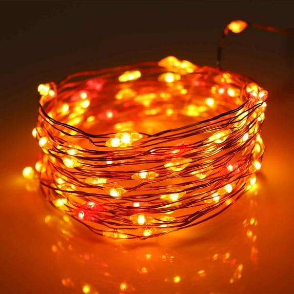 CHE-100 Red, Orange, Yellow Fall Lights, Fairy Lights for Bedroom ...