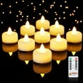 CHE-12 Pack Remote Candles, Tea Lights with Timer, 400+Hours Flickering ...