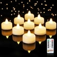 CHE-12 Pack Remote Candles, Tea Lights with Timer, 400+Hours Flickering ...