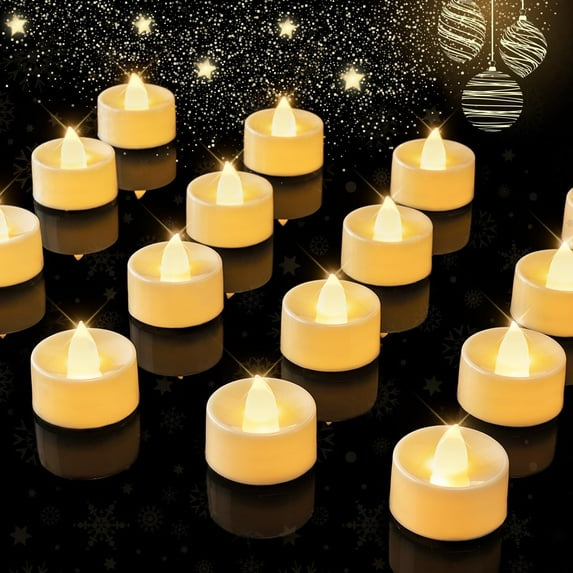CHE-12-Pack Timer Tea Lights Candles Battery Operated, LED Tea Lights ...