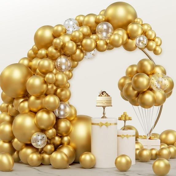 CHE-150 Pcs Metallic Gold Balloons, Different Sizes 18 12 10 5 Inch ...