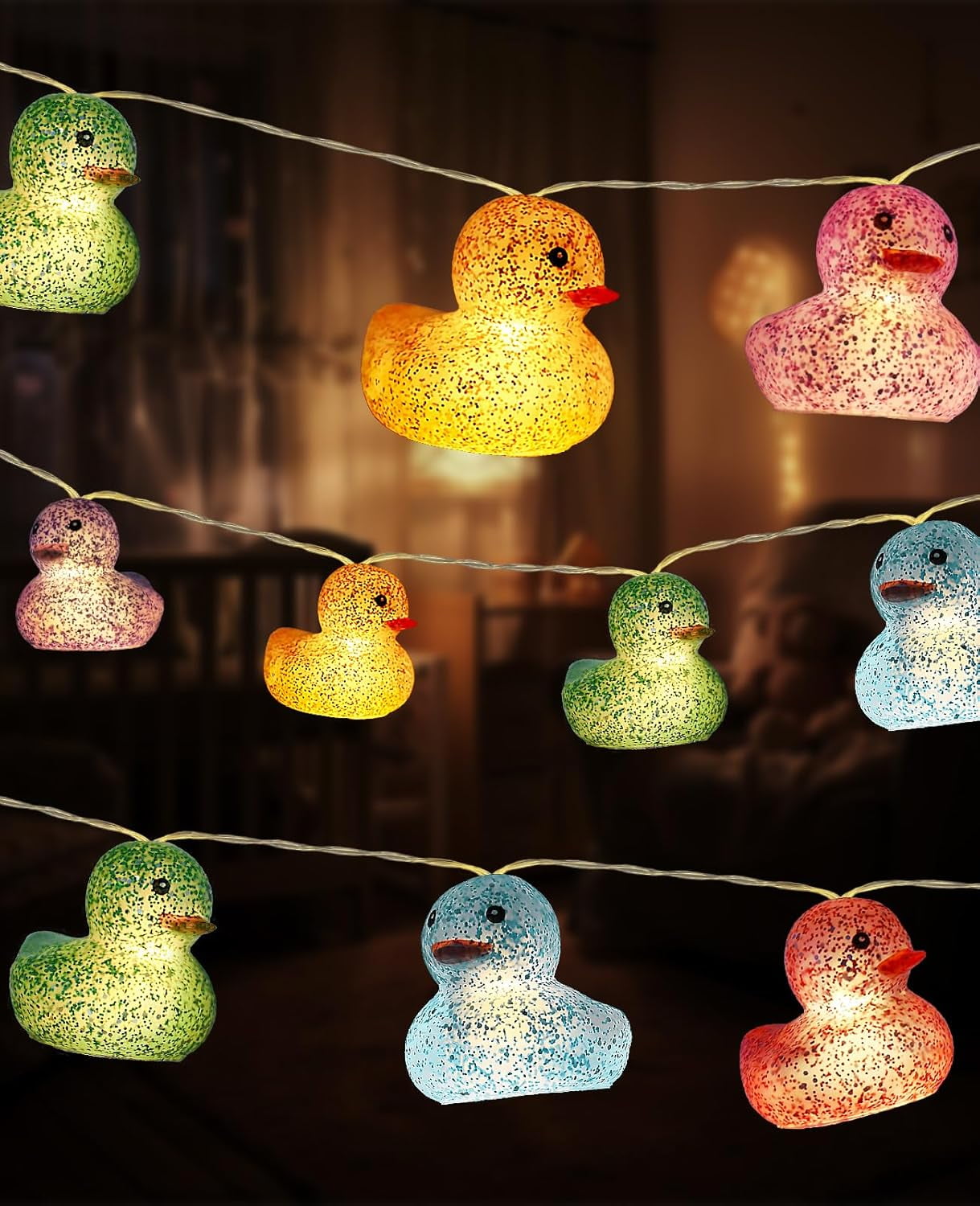 CHE-20 LED Glitter Rubber Ducks String Lights - Perfect for Kids ...