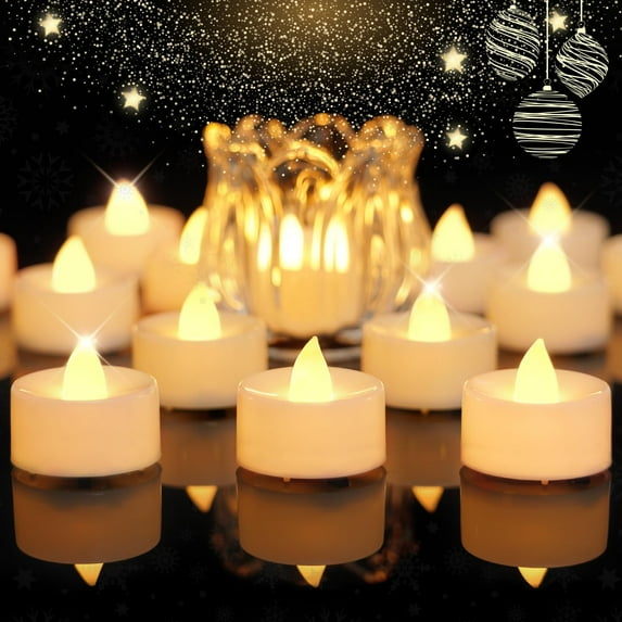 CHE-24 PCS Flameless TeaLights Candles with Timer, 6 Hour On and 18 ...