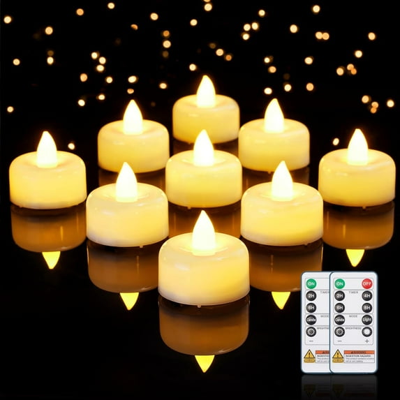 CHE-24 Pack Remote Candles, Tea Lights with Timer, 400+Hours Flickering ...