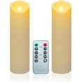CHE-2pcs Flameless LED Candles Battery Operated with 10-Key Remote ...