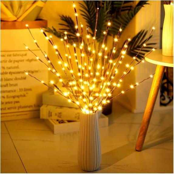 CHE-4 Pack Led Branch Light Battery Operated Lighted Branch Vase Filler ...