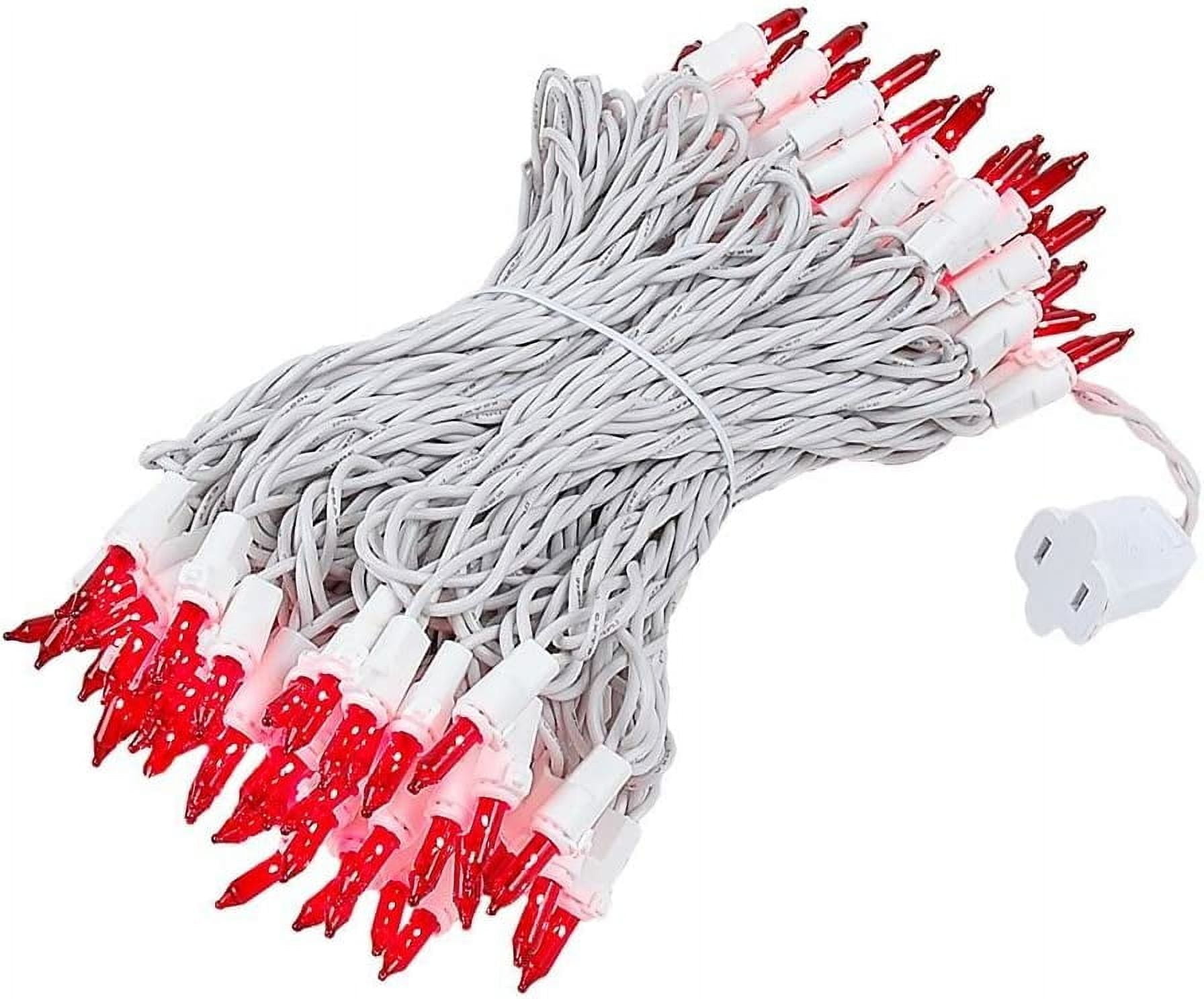 CHE-50 Feet 100 Bulb Incandescent Mini Light String, Red with 6-Inch ...
