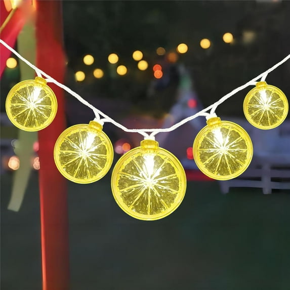CHE-8.5Ft LED String Lights with 10 3D Lemon Shaped Lights, Indoor ...