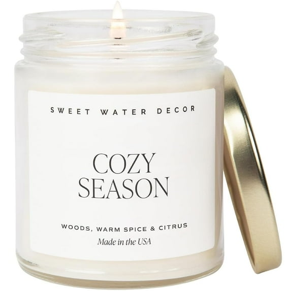 CHE-Cozy Season Soy Candles - Fall Candles with Woods, Warm Spice, and ...