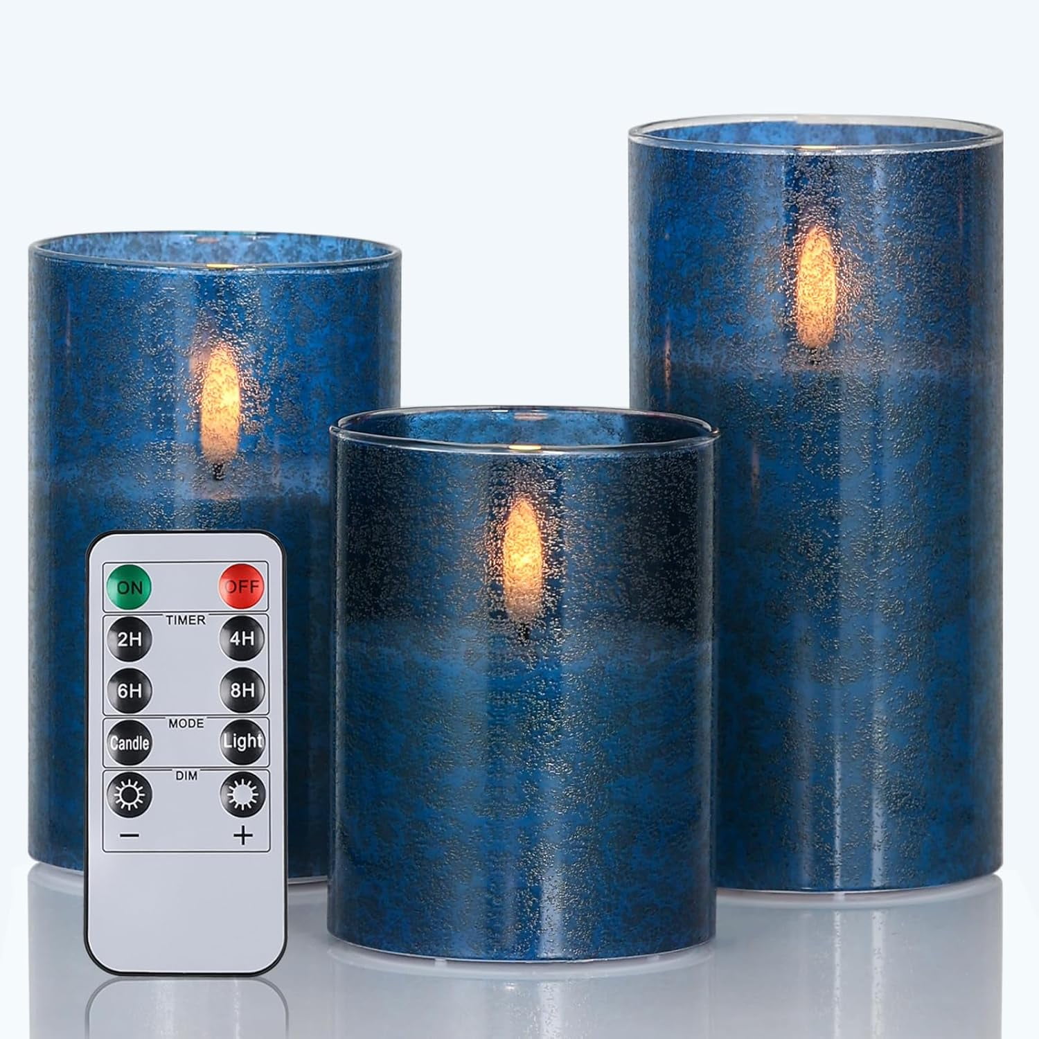 CHE-Flickering Flameless Candles with Remote - 3D Wick Battery Operated ...