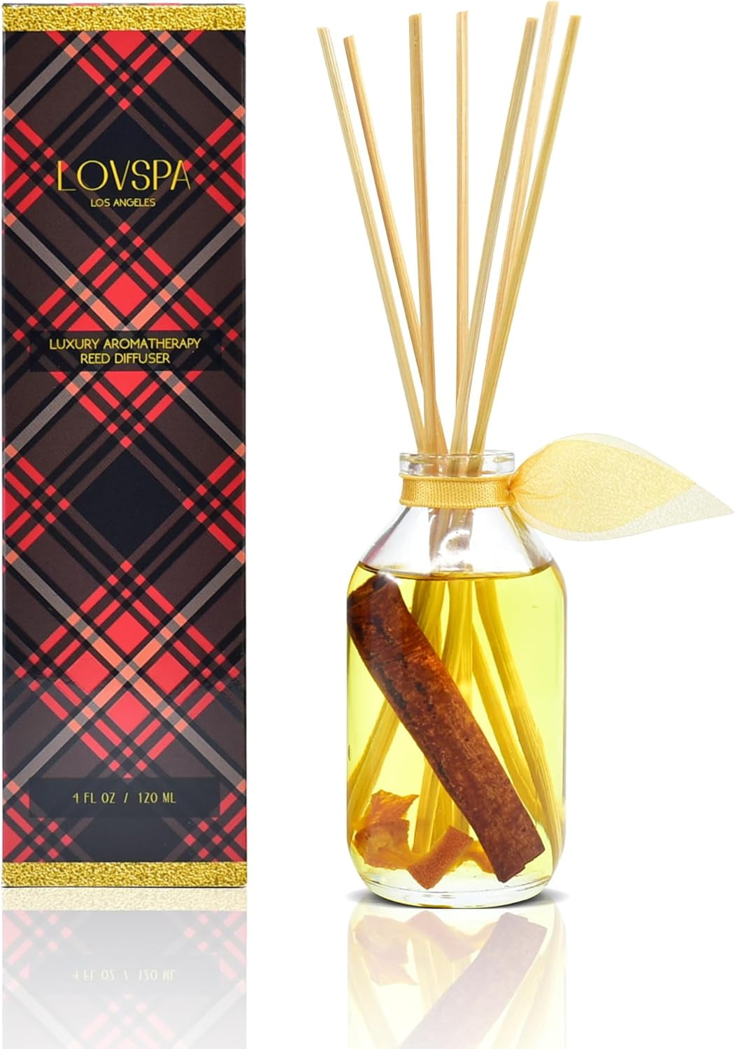 CHE-Holiday Spiced Cinnamon & Orange Scented Sticks Reed Diffuser with ...