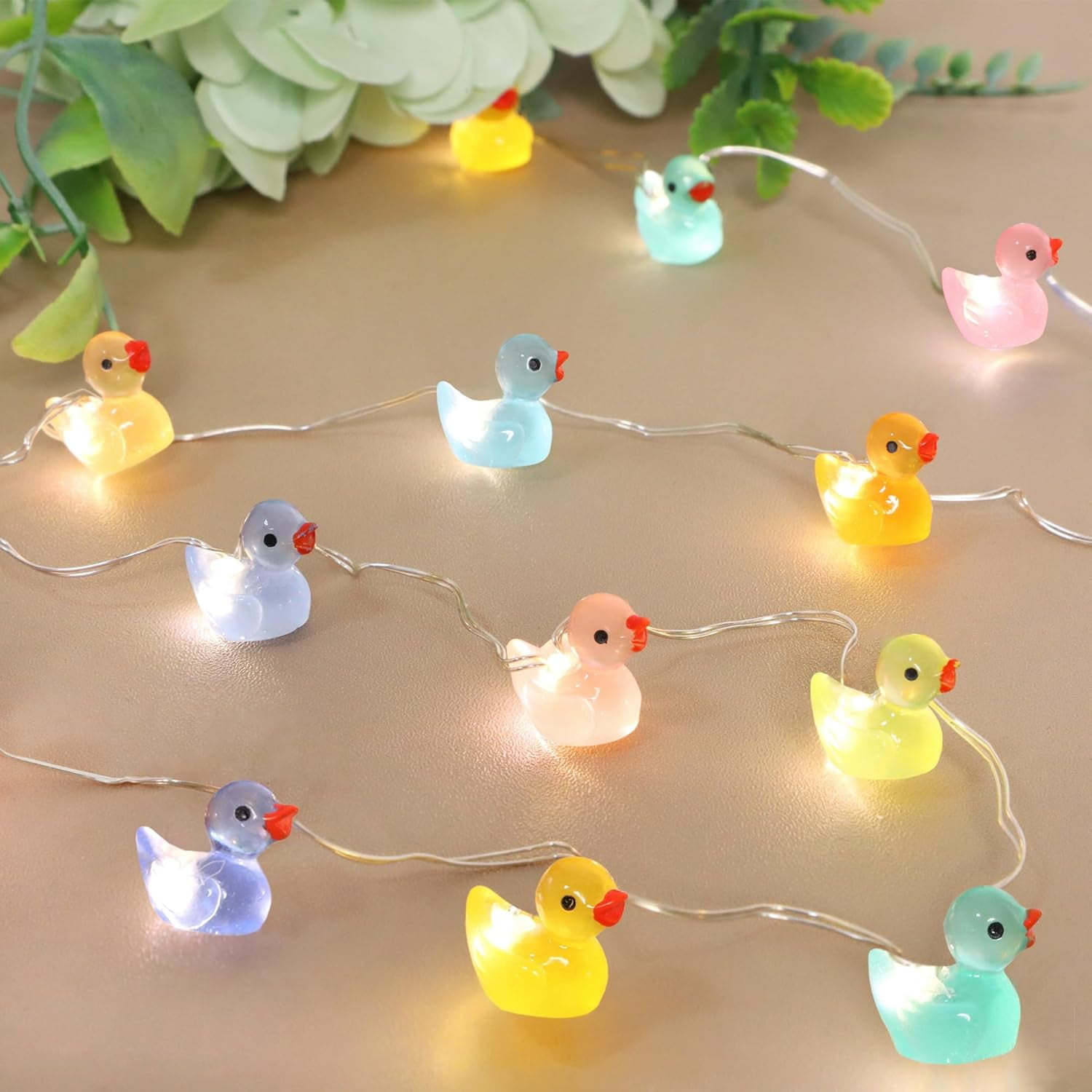 CHE-Mini Ducks String Lights USB Plug-in or Battery Operated Remote ...