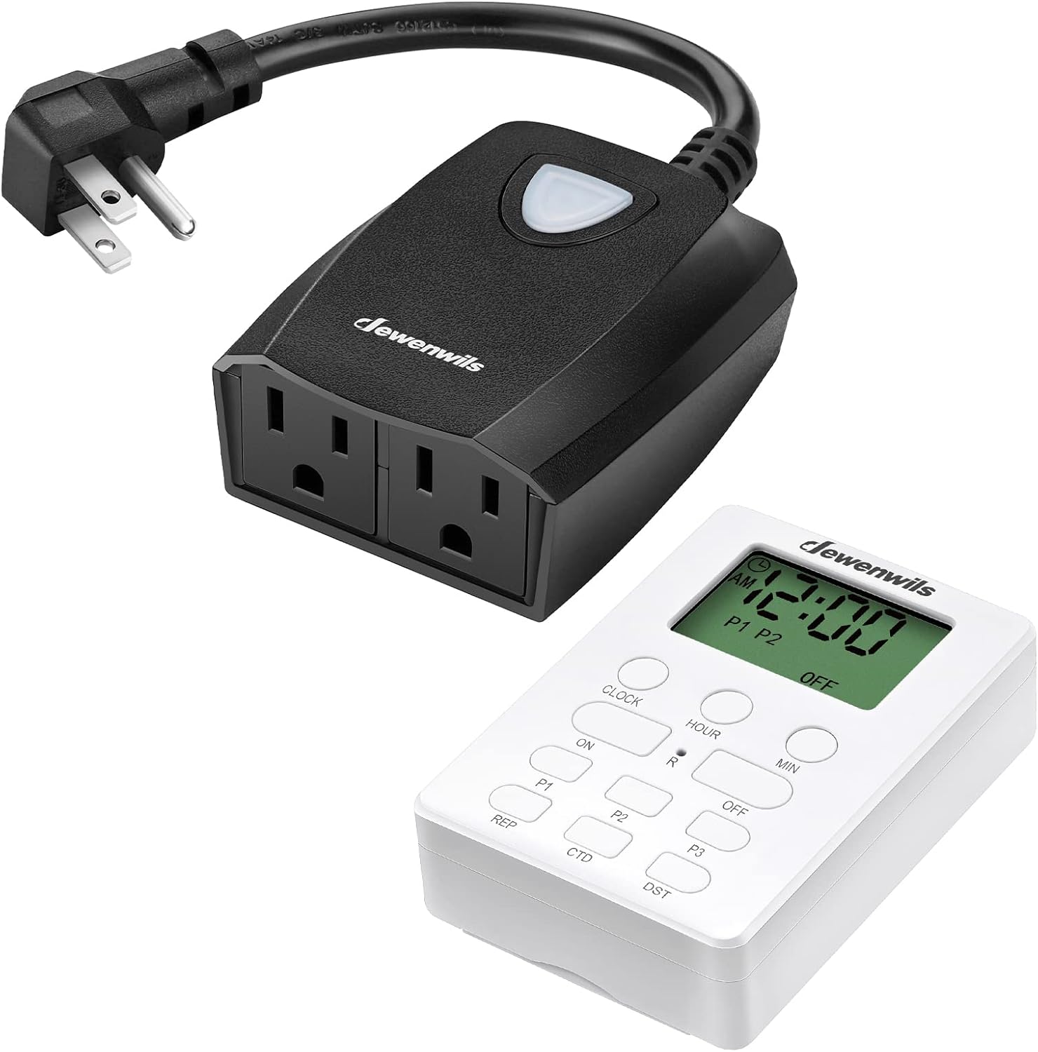 CHE-Outdoor Light Timer with Remote, ON/Off Repeat Cycle Outlet ...