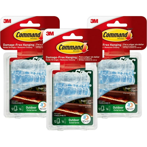 CHE-Outdoor Rope Light Clips, Clear, 3 Pack (36 Clips Total) - Weather ...