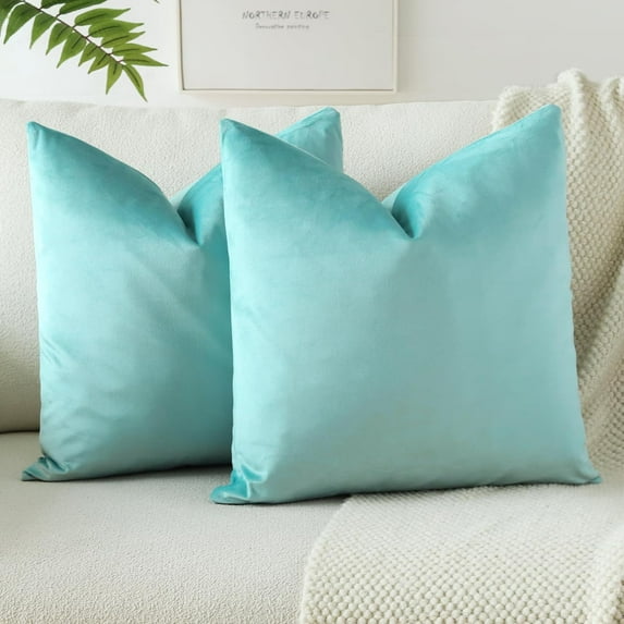 CHE-Pack of 2 Velvet Soft Decorative Throw Pillow Covers Solid Square ...