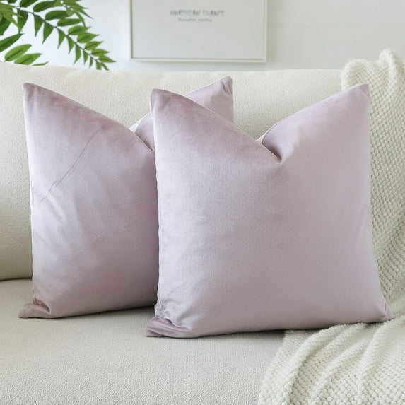 CHE-Pack of 2 Velvet Soft Decorative Throw Pillow Covers Solid Square ...