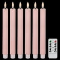 CHE-Pink Flameless Flickering Taper Candles with 10-Key Remote and ...