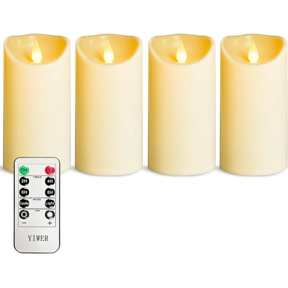 CHE-Plastic Flameless LED Candles,Pack of 4 Battery Operated Candle ...